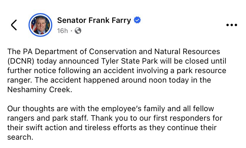 38-Year-Old Park Ranger Missing After Kayak Capsizes on Neshaminy Creek ...