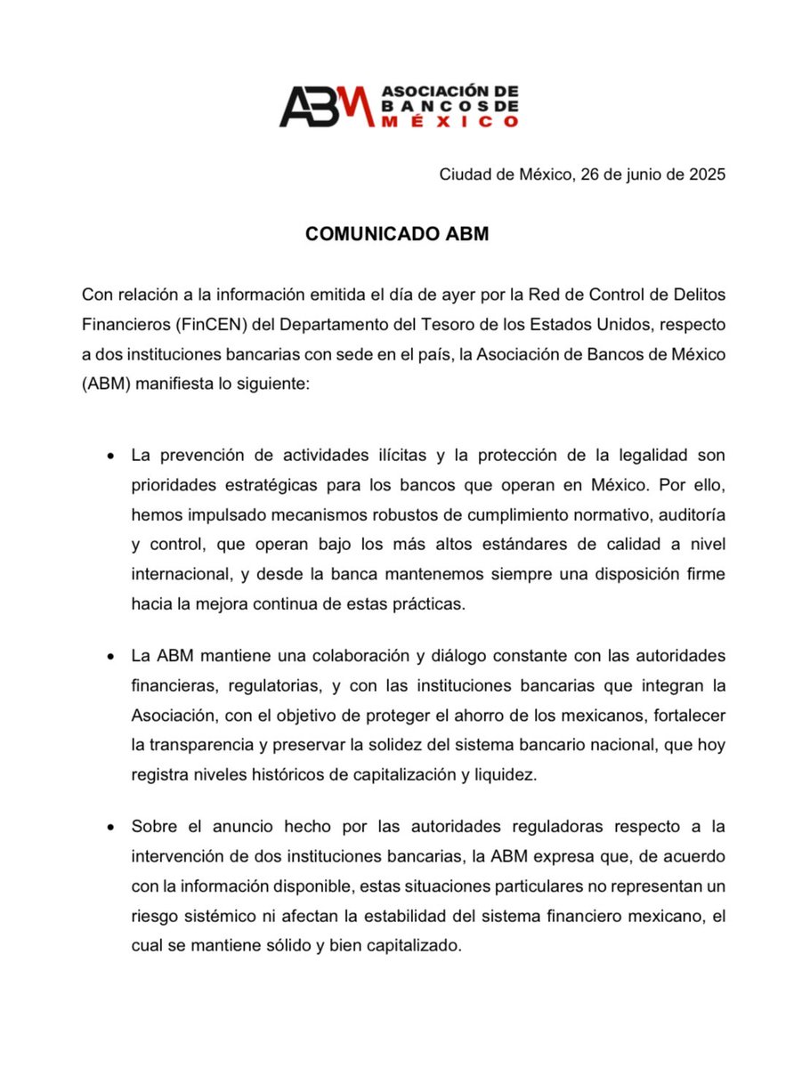 ABM Says Temporary Intervention in CiBanco, Intercam Poses No Systemic Risk Amid 5.1% Food ...