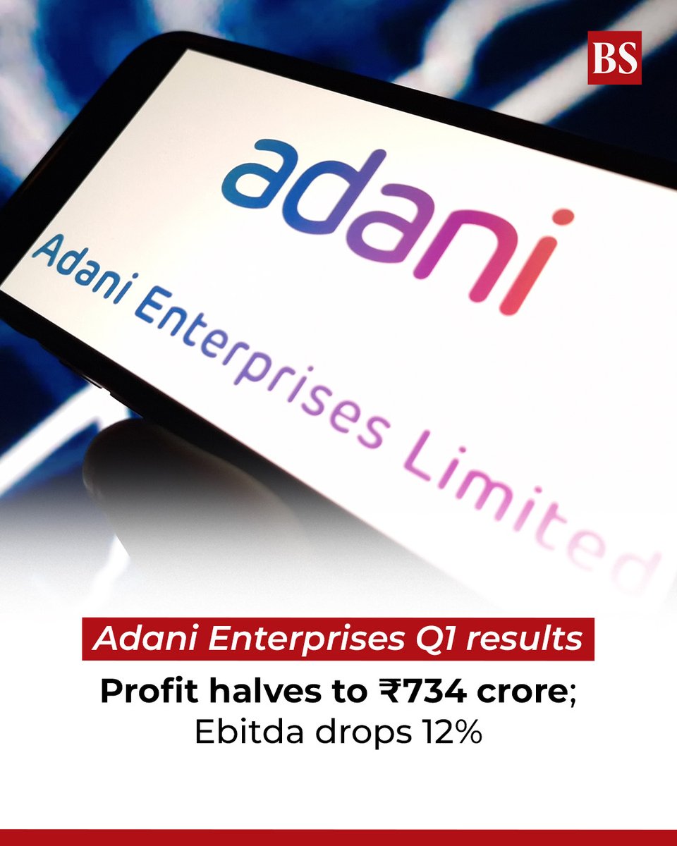 Adani Enterprises Reports 49.5% Profit Decline to ₹734 Crore in Q1 FY26 ...