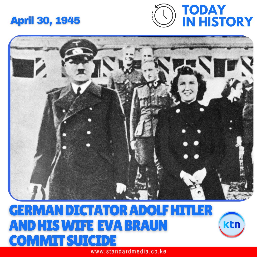 Adolf Hitler and Eva Braun Commit Suicide in Berlin Bunker on April 30 ...