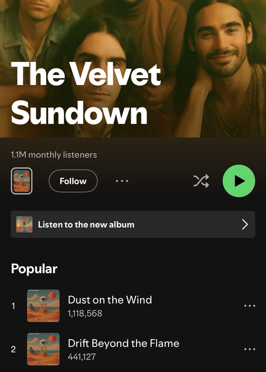 AI-Generated Band The Velvet Sundown Surpasses One Million Monthly ...