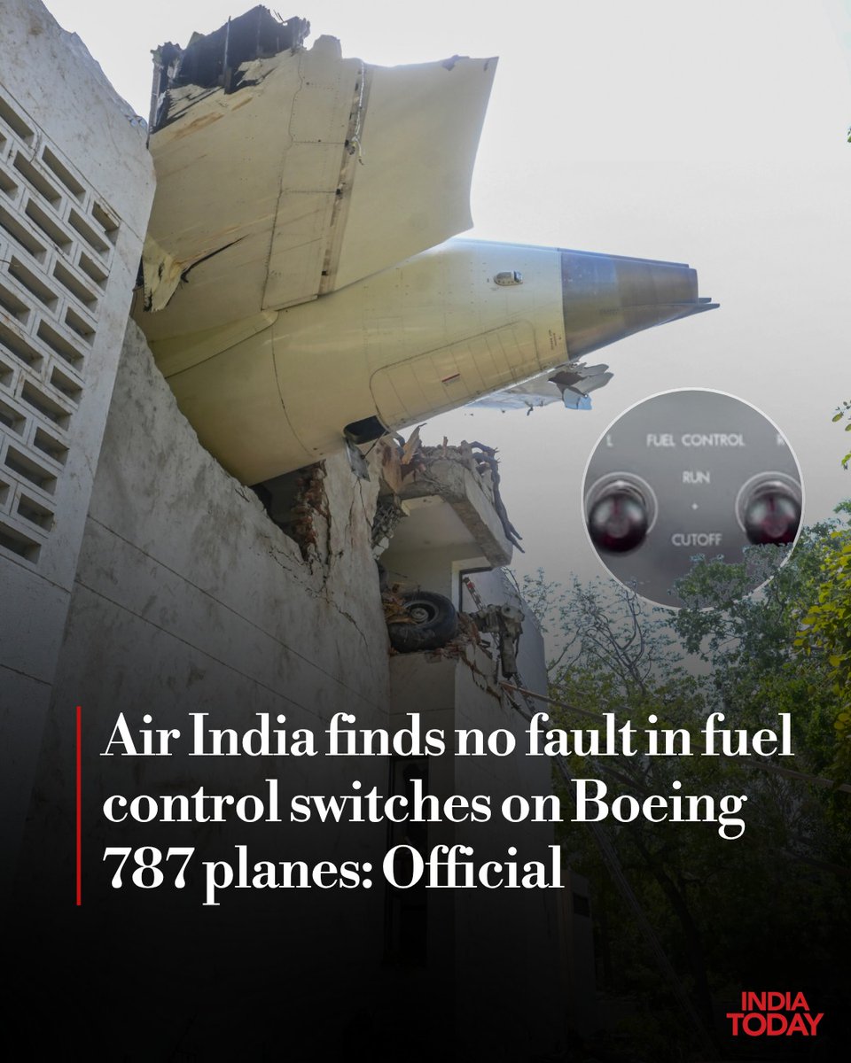 Air India Finds No Issues in Boeing 787 Fuel Control Switches After ...