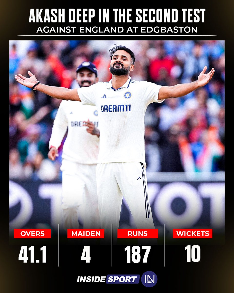 Akash Deep Takes 10 Wickets, Leads India to First Test Win at Edgbaston ...