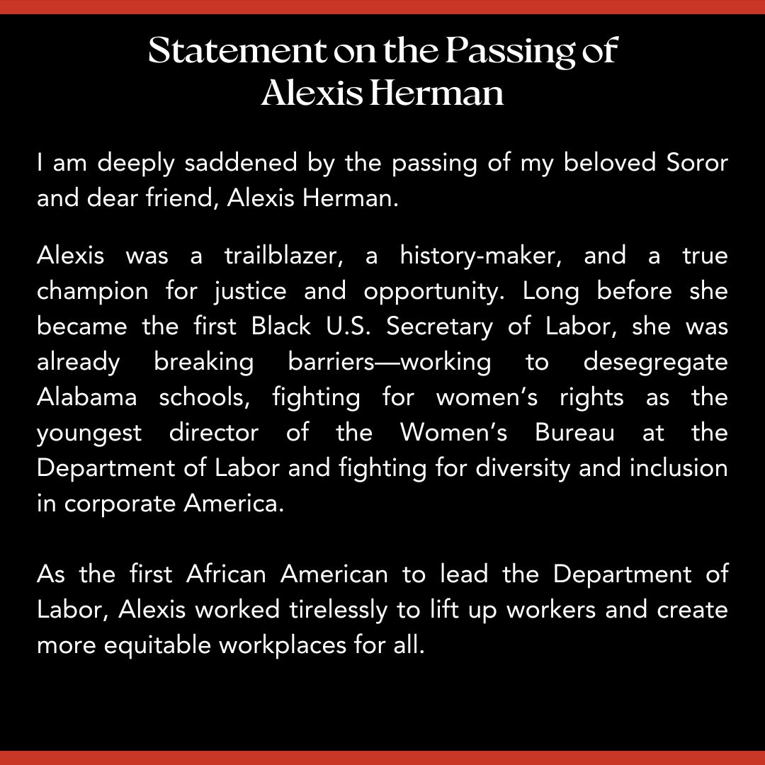 Alexis Herman, First Black U.S. Labor Secretary Under Clinton, MGM ...