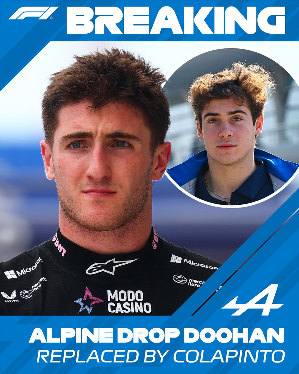 Alpine Names 21-Year-Old Franco Colapinto to Replace Jack Doohan for Next Five F1 Races Starting ...
