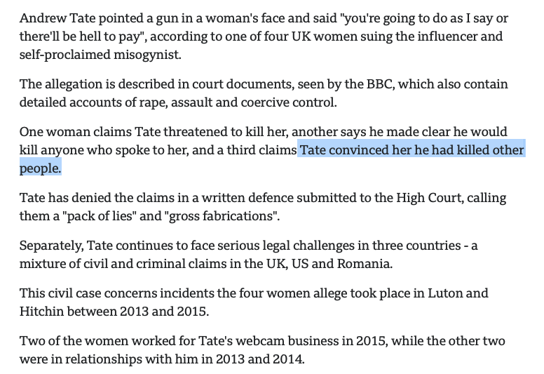Andrew Tate Accused of Pointing Gun at Woman, Strangulation, and Rape ...
