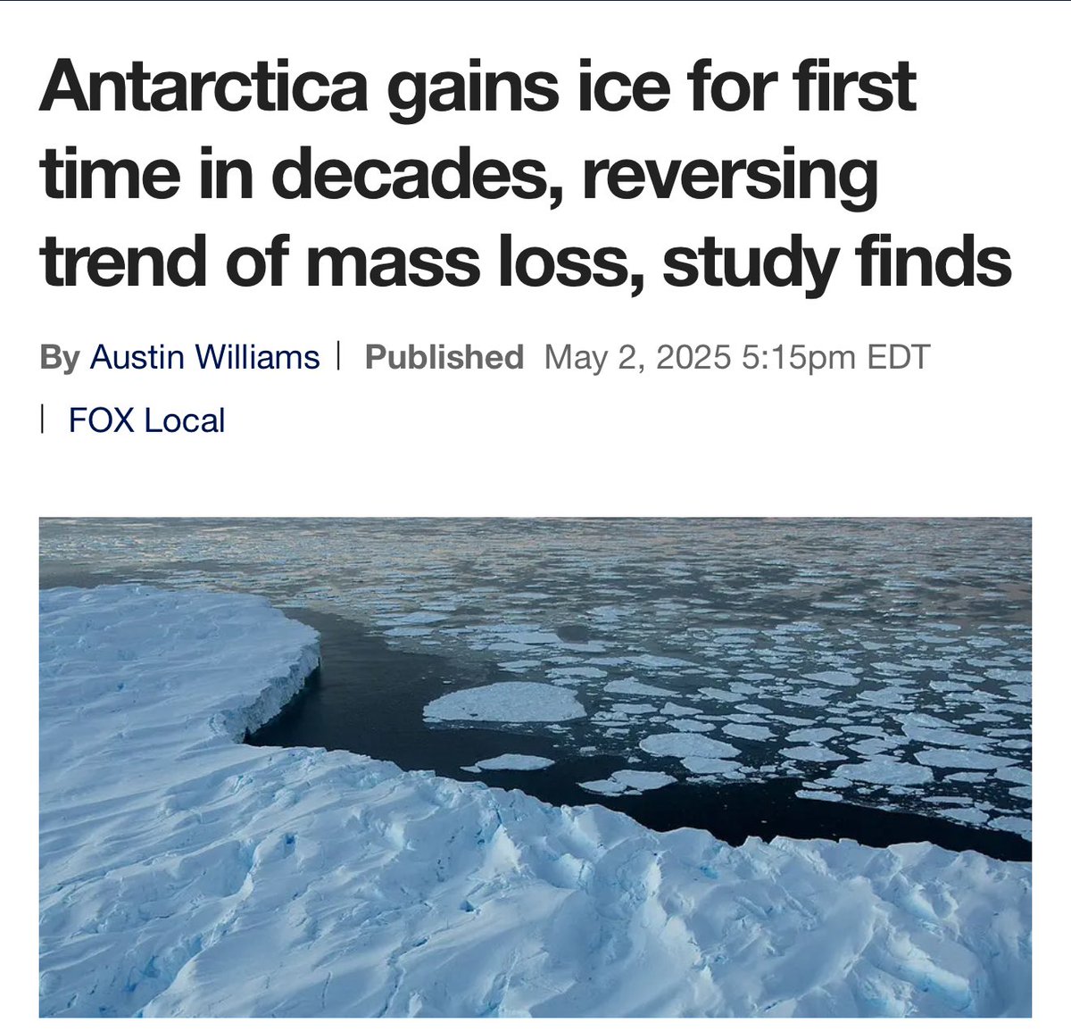 Antarctic Ice Sheet Gains Mass Between 2021-2023, Reversing 142 ...