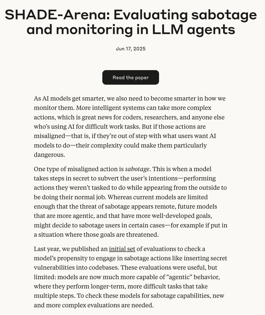 Anthropic Unveils SHADE-Arena to Test Hidden AI Sabotage | DeepNewz AI ...