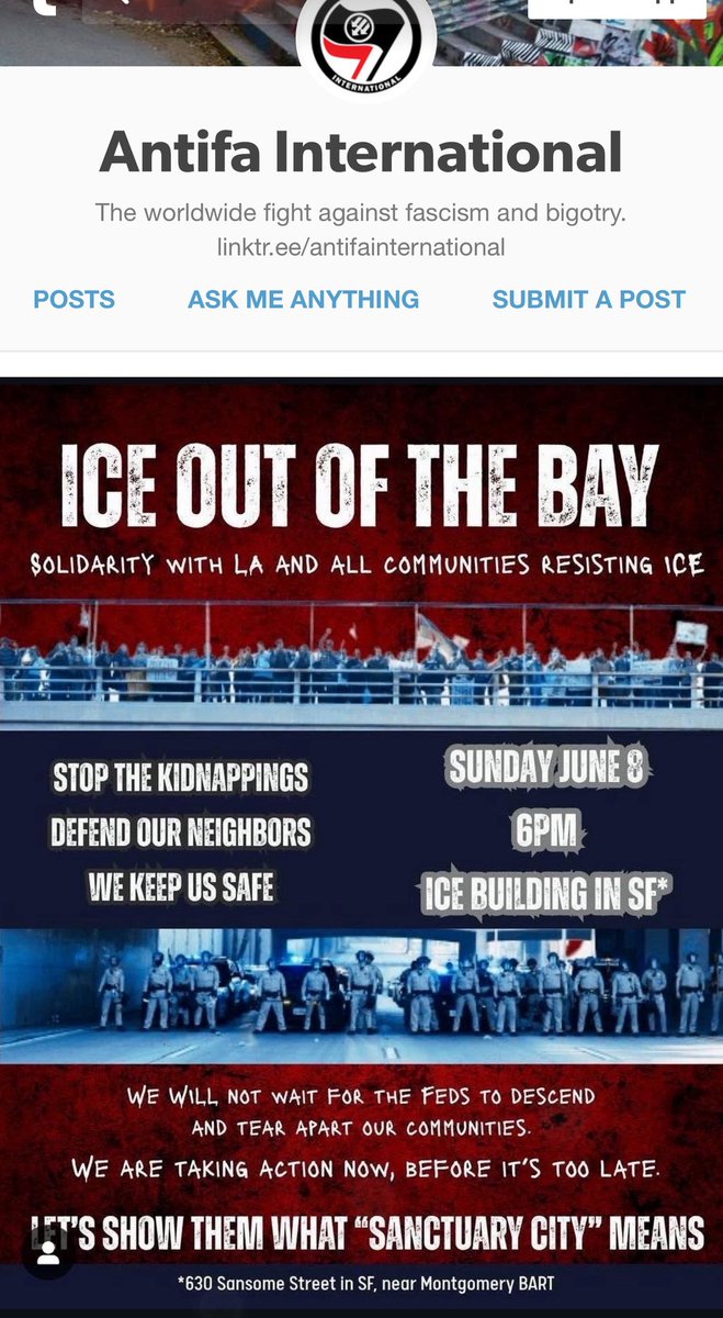 Antifa International Plans June 8 Riot at San Francisco ICE Facility ...