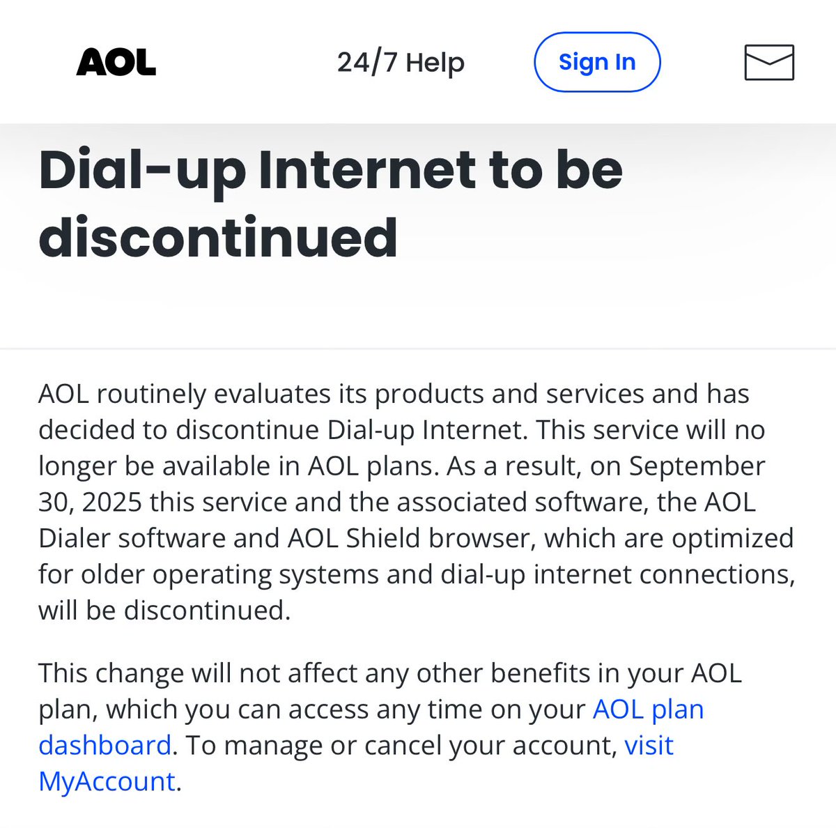 AOL to End Dial-Up Internet Service After 34 Years, With Low Thousands ...