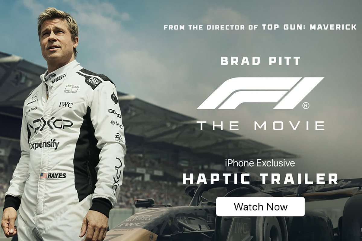 Apple Launches Haptic Feedback Trailer for F1 The Movie on iPhone via ...
