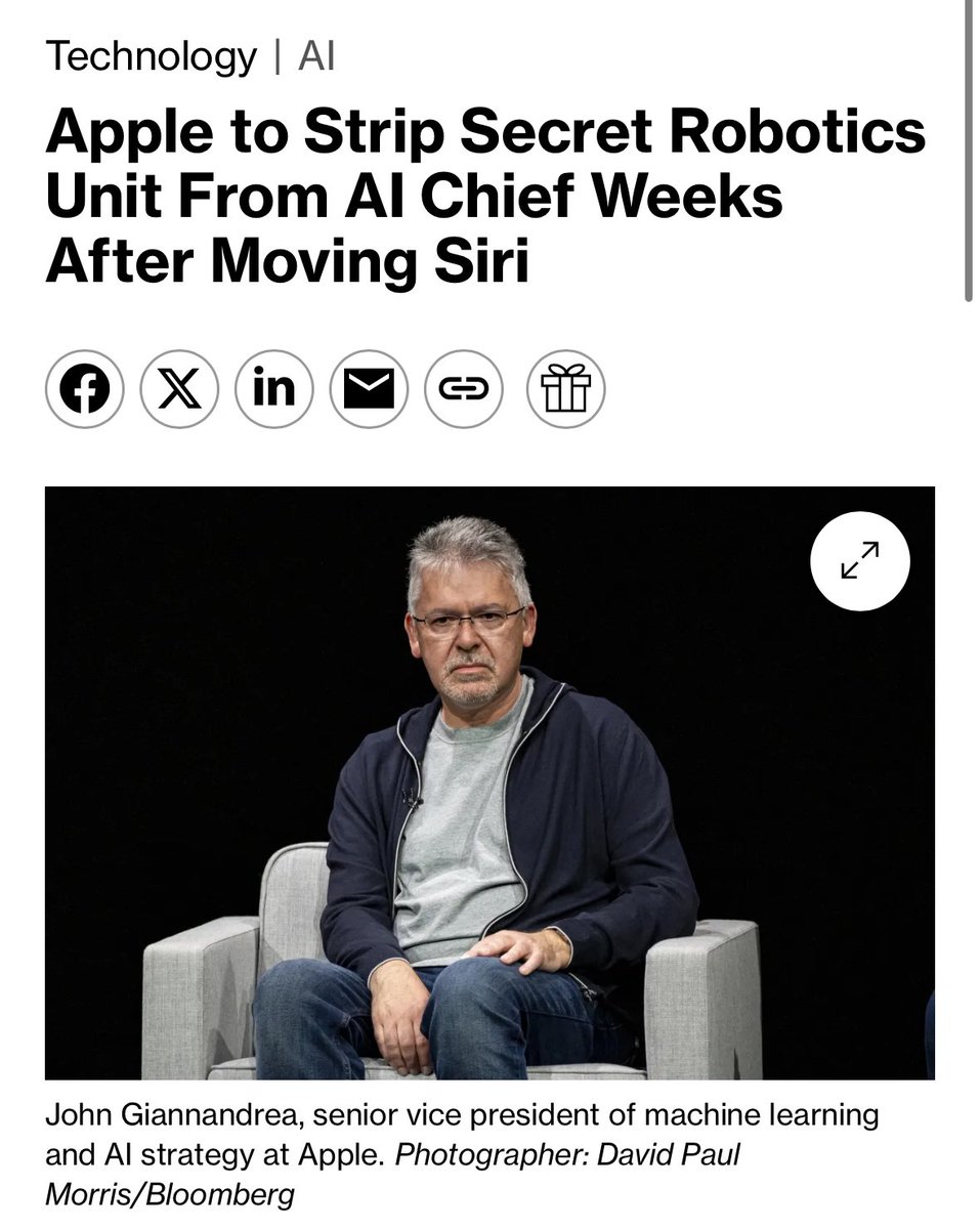 Apple Shifts AI and Robotics Leadership to John Ternus, Moves Siri and ...