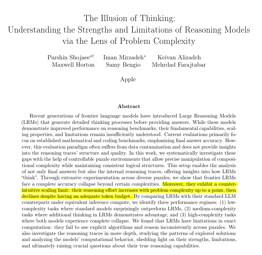 Apple’s The Illusion of Thinking Paper Finds LRMs Outperform LLMs on Medium Tasks but Both ...