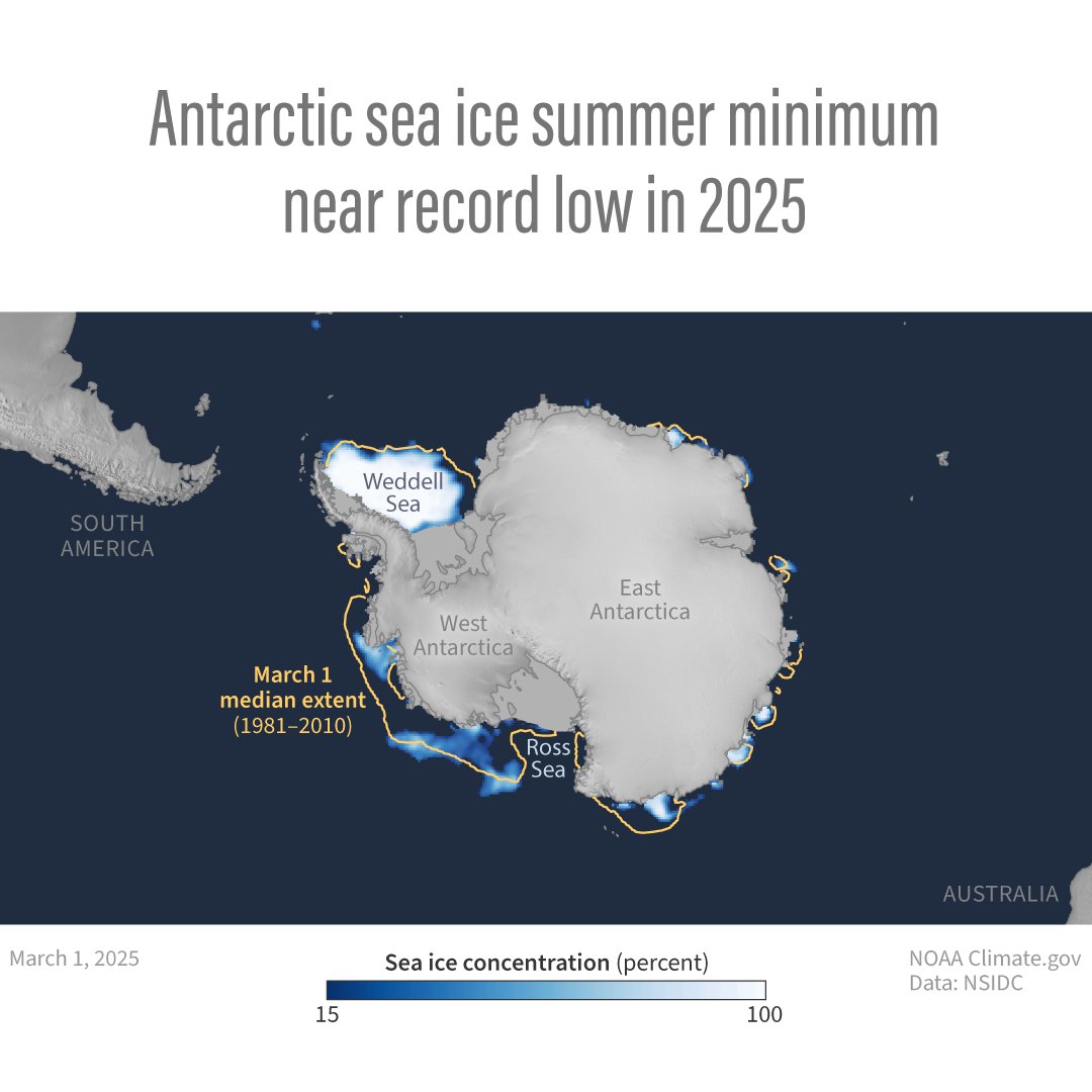 Arctic Winter Sea Ice Hits Record Low in 2024-2025; Antarctic Ties ...