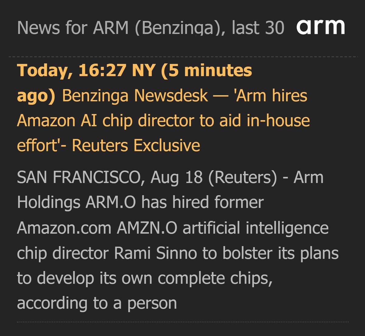 Arm Recruits Amazon AI Chip Veteran for In-House Silicon Push ...