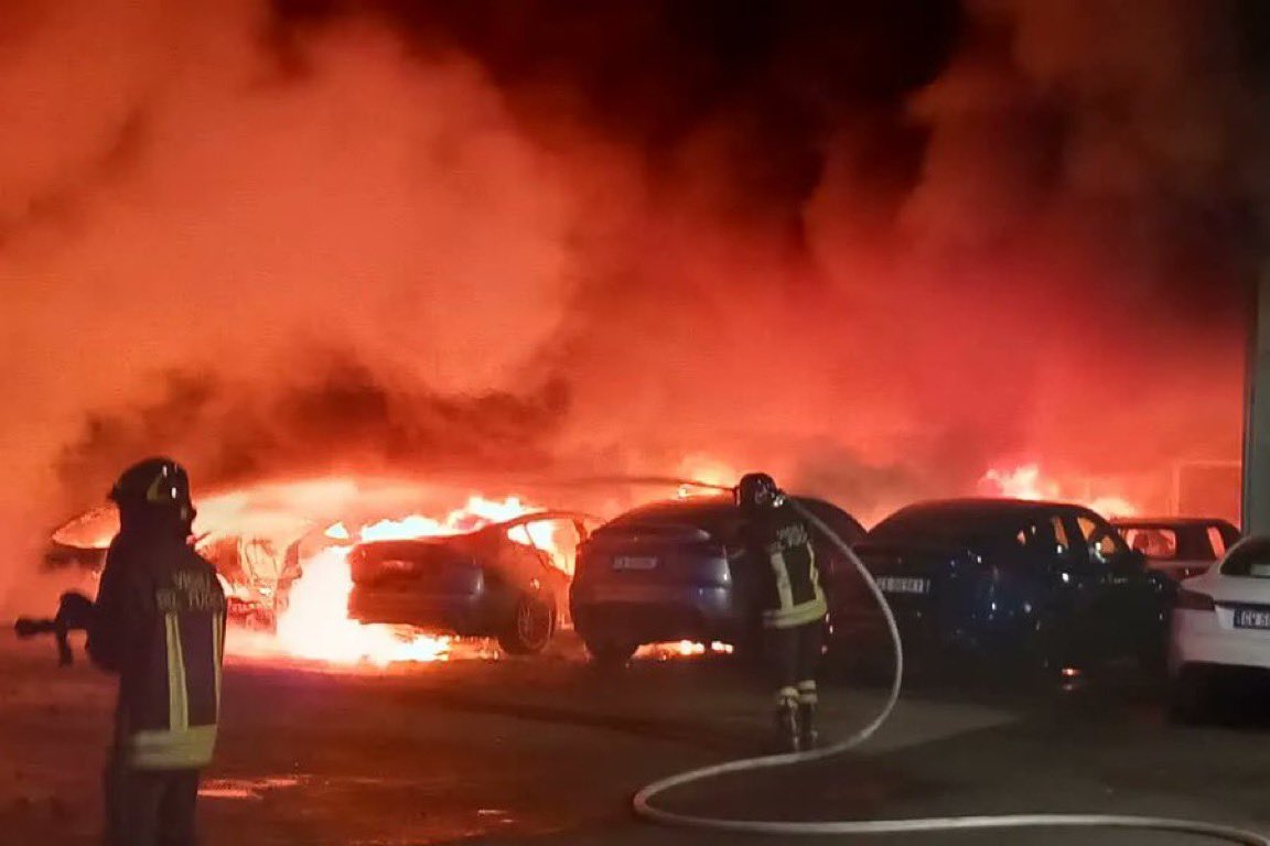 Arson Attack at Tesla Dealership in Rome on March 30, 2025, Destroys 17 ...