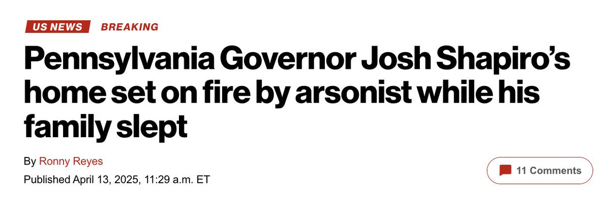 Arson at Pennsylvania Governor's Residence Forces Evacuation of Gov. Shapiro and Family ...