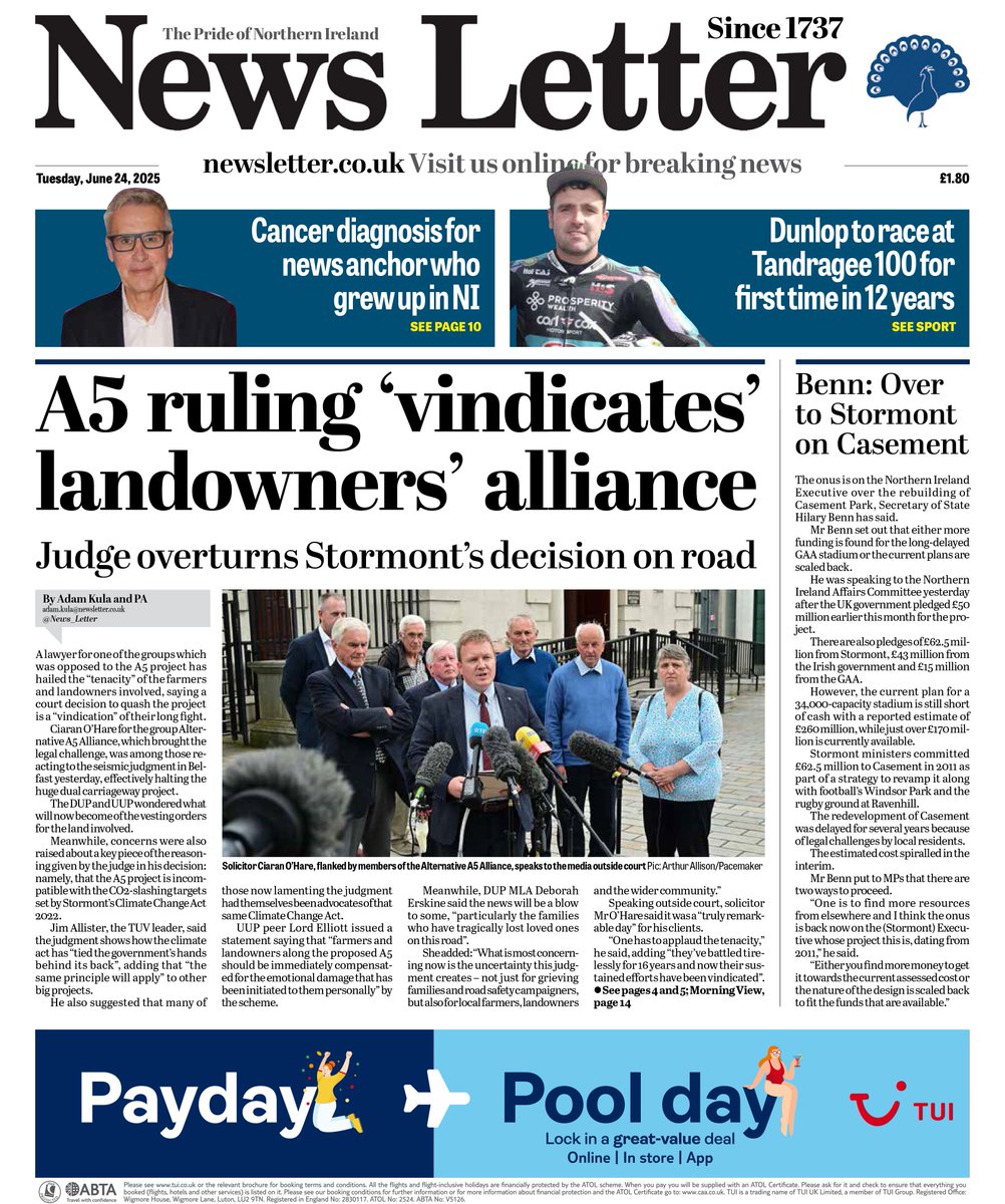 Belfast High Court Quashes £1.7 Billion A5 Road Upgrade to Derry; Work ...