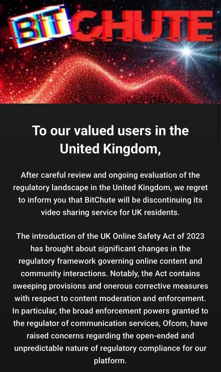 BitChute, a British Company, Ceases Operations for UK Residents Due to ...