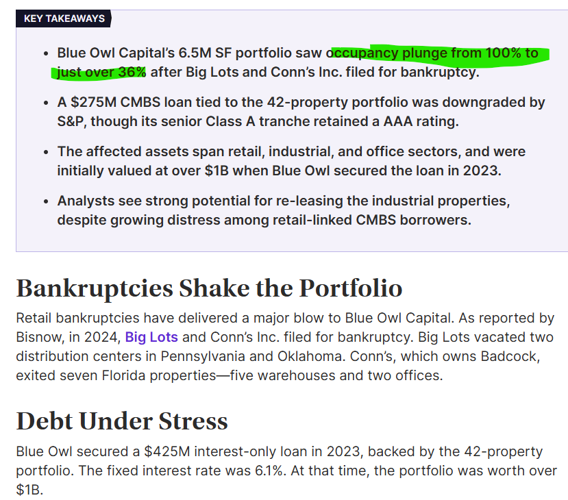Blue Owl's 6.5M Sq Ft Portfolio Drops to 36% Occupancy After Big Lots ...