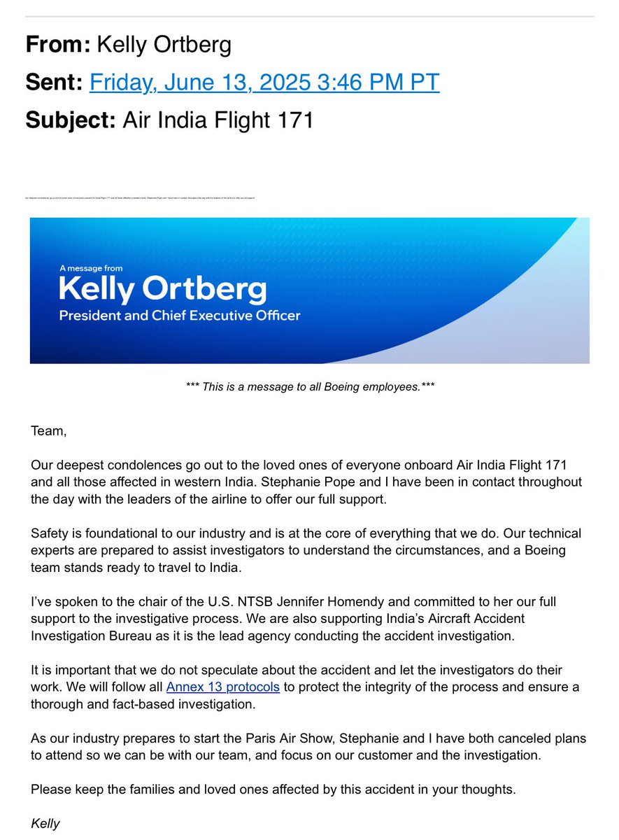 Boeing CEO Kelly Ortberg Cancels 2025 Paris Air Show Appearance After ...