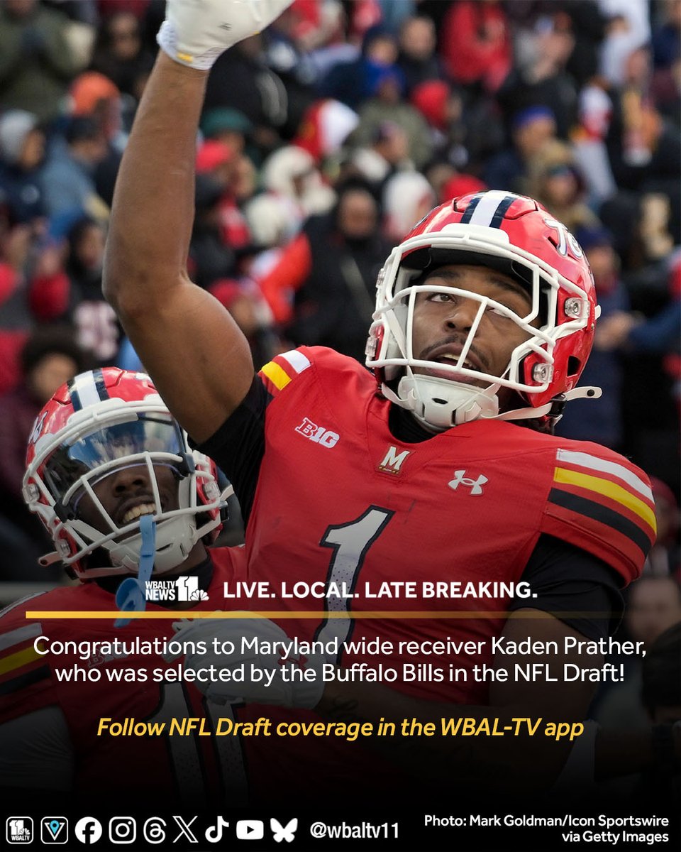 Buffalo Bills Select Maryland WR Kaden Prather 240th Overall in 7th ...