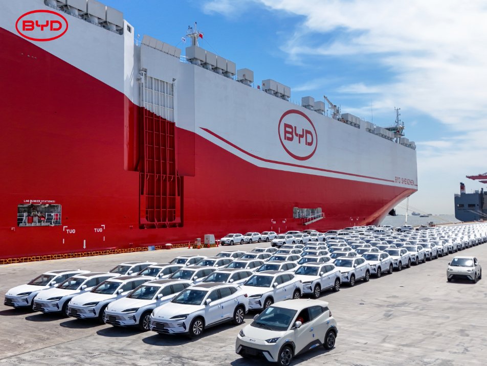 BYD Shenzhen, World's Largest Car Carrier, Sets Sail with 7,000 NEVs to ...