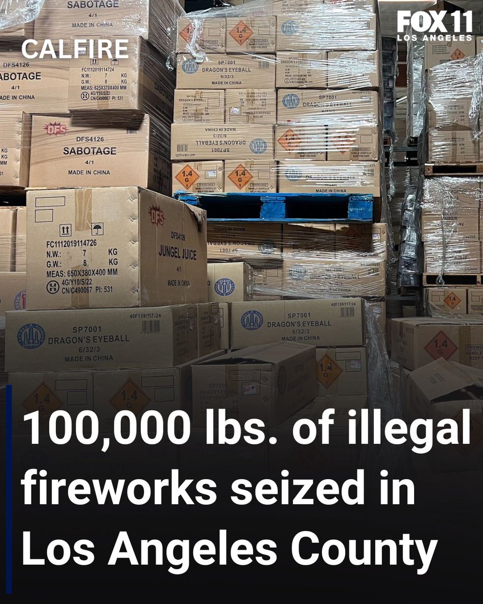 California Officials Seize Over 100,000 Pounds of Illegal Fireworks in ...