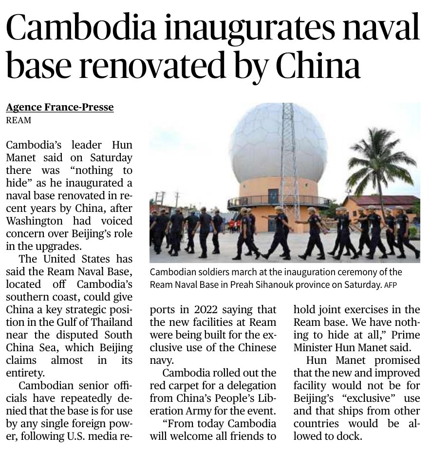 Cambodia Opens Ream Naval Base With 650-Meter Pier, Xi Jinping Visit ...