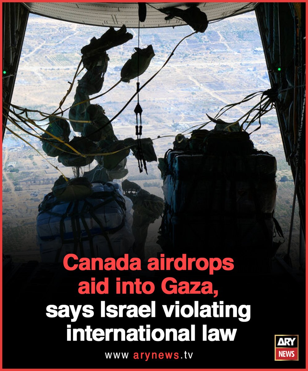 Canada Airdrops 10 Tons of Humanitarian Aid to Gaza With Five Other ...
