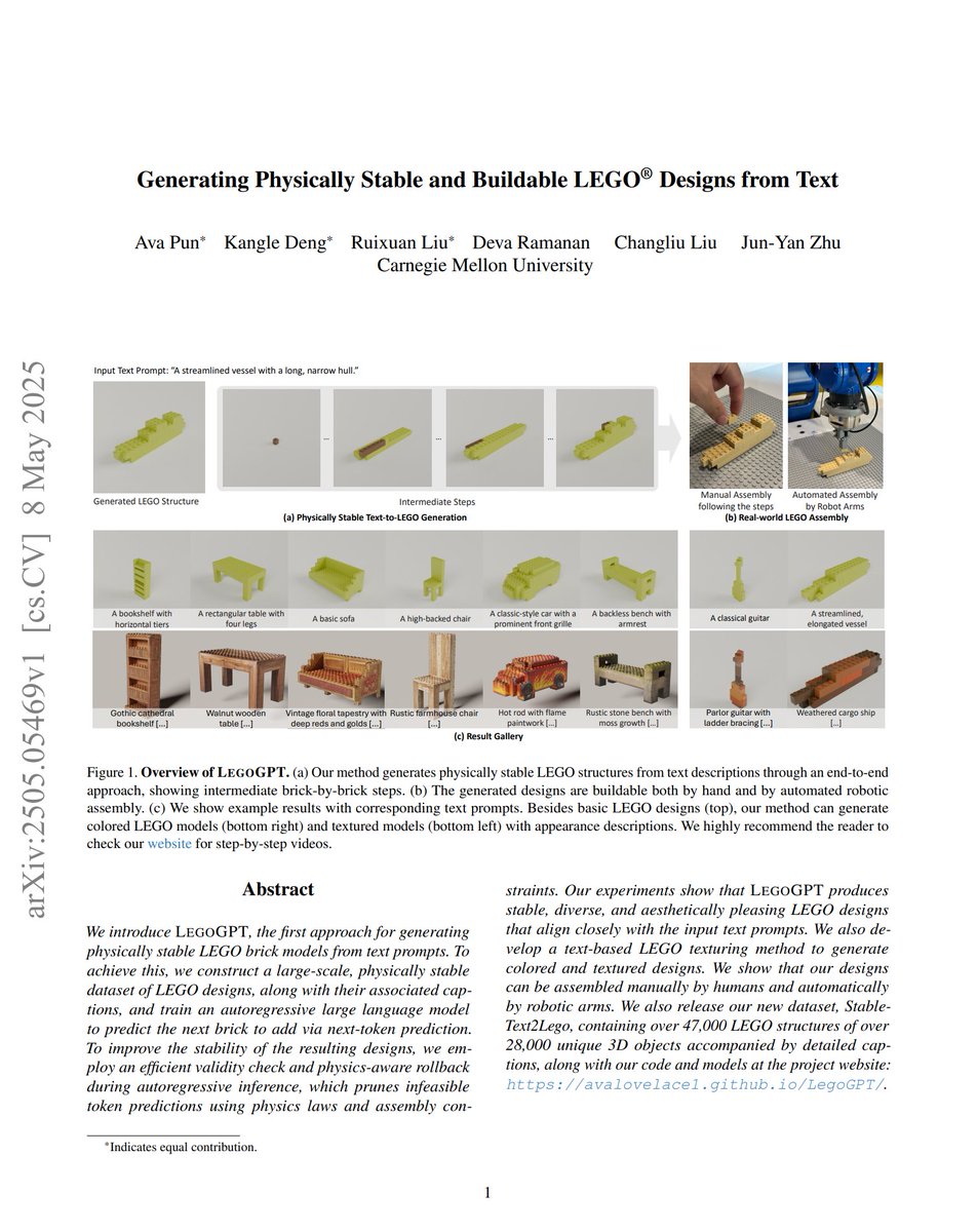 Carnegie Mellon Develops LegoGPT AI to Generate Physically Stable LEGO ...