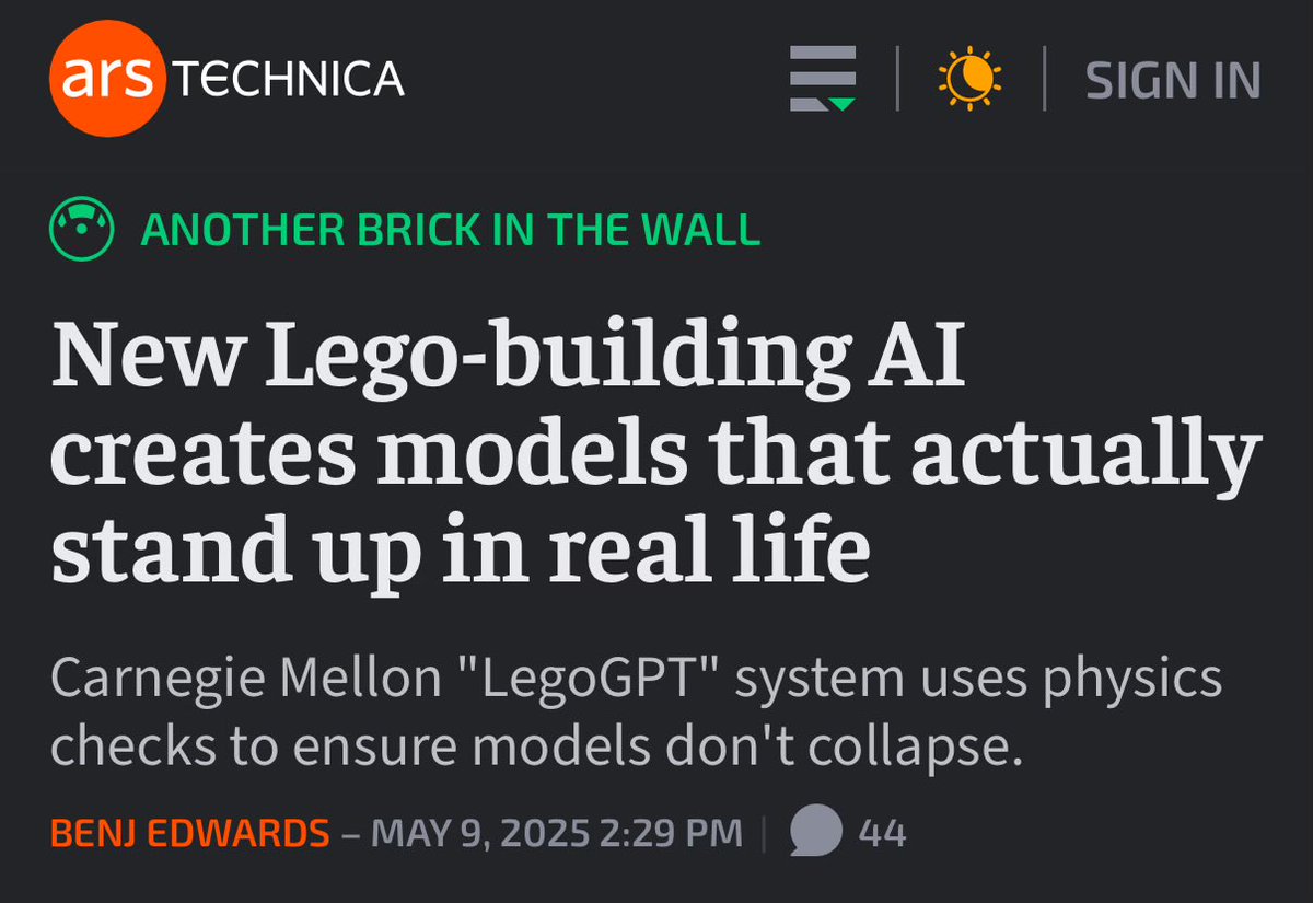 Carnegie Mellon’s LegoGPT AI Generates Physically Stable LEGO Designs ...