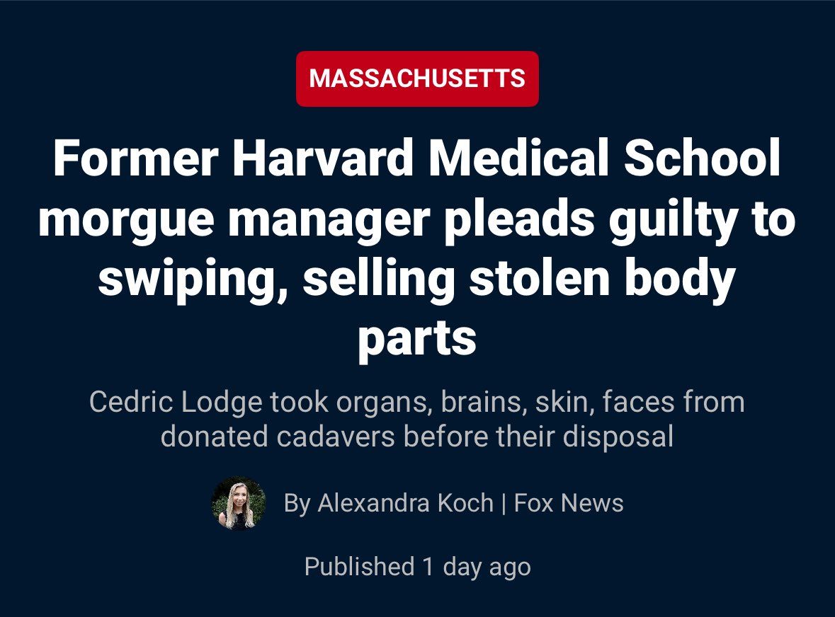 Cedric Lodge, Former Harvard Morgue Manager, Pleads Guilty to ...
