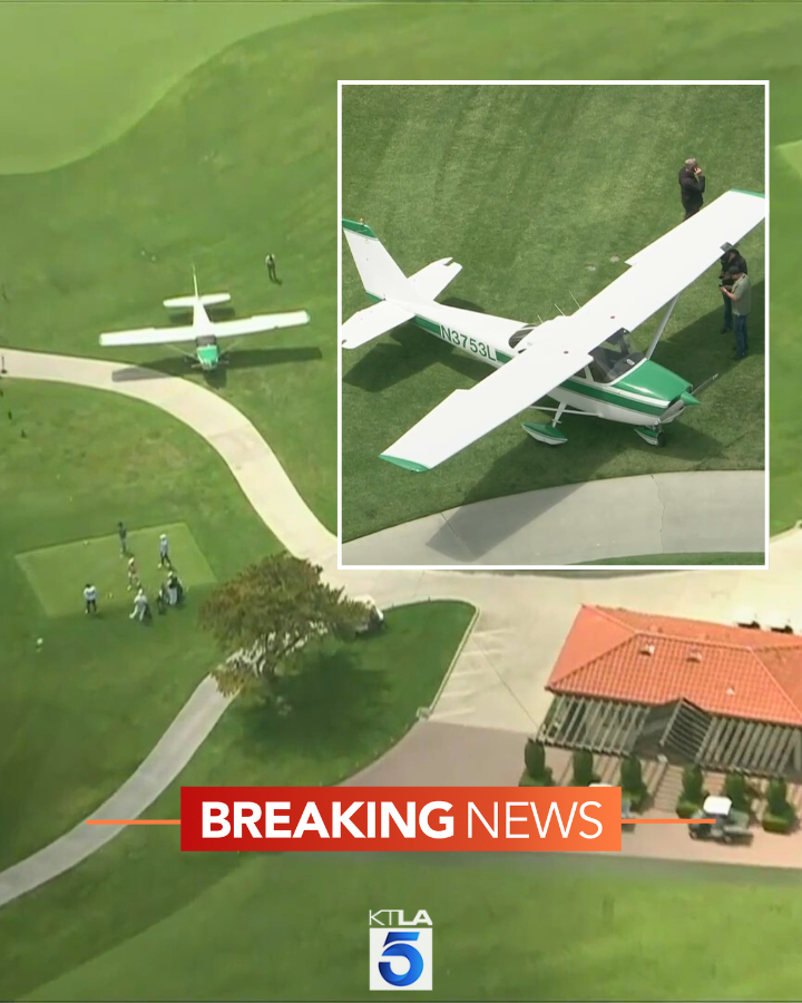 Cessna 172 with 3 Aboard Lands Safely on Riviera Country Club Fairway ...