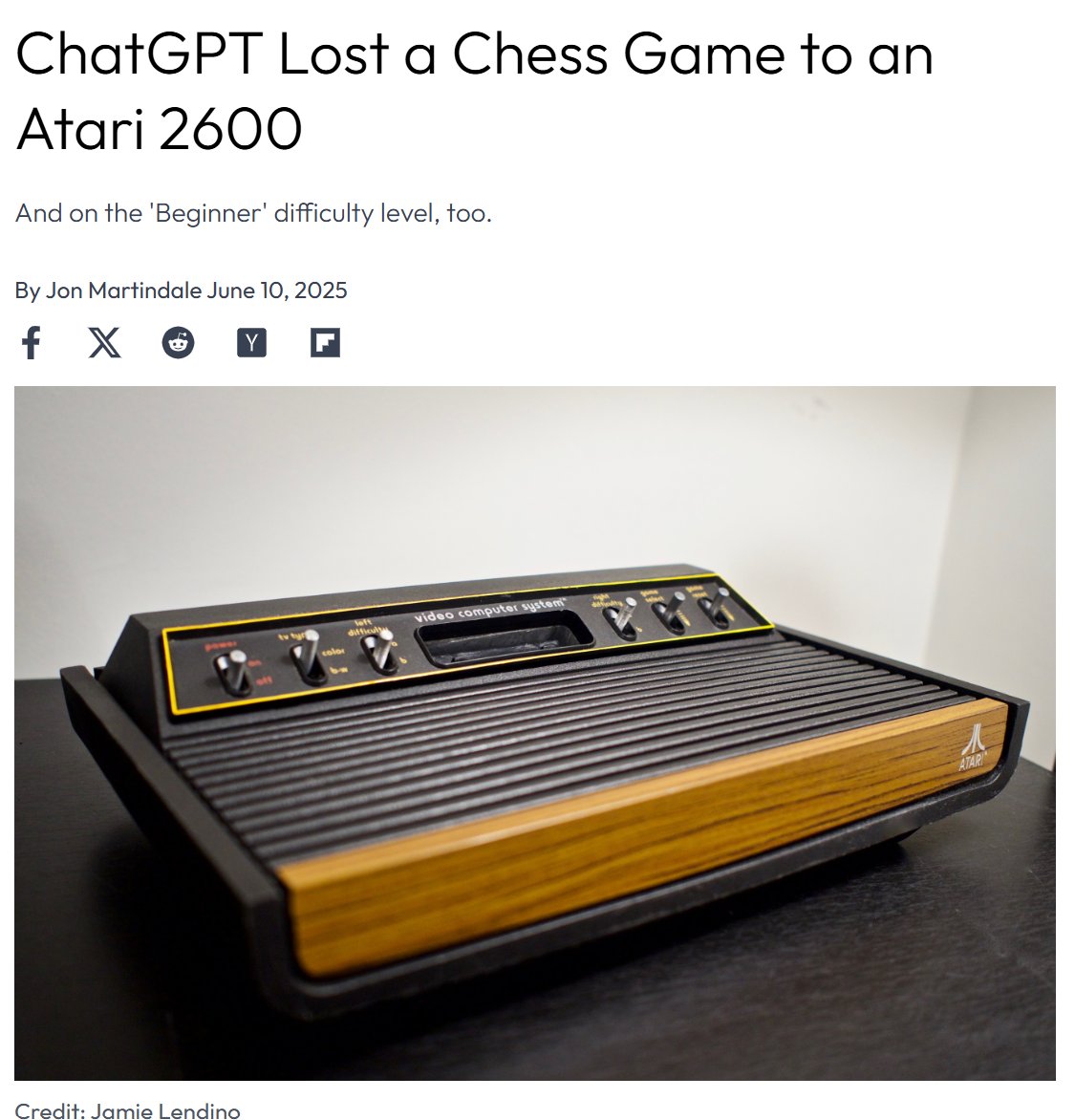 ChatGPT GPT-4o Loses Beginner-Level Chess Match to 1977 Atari 2600, Engineer Says AI ‘Got ...