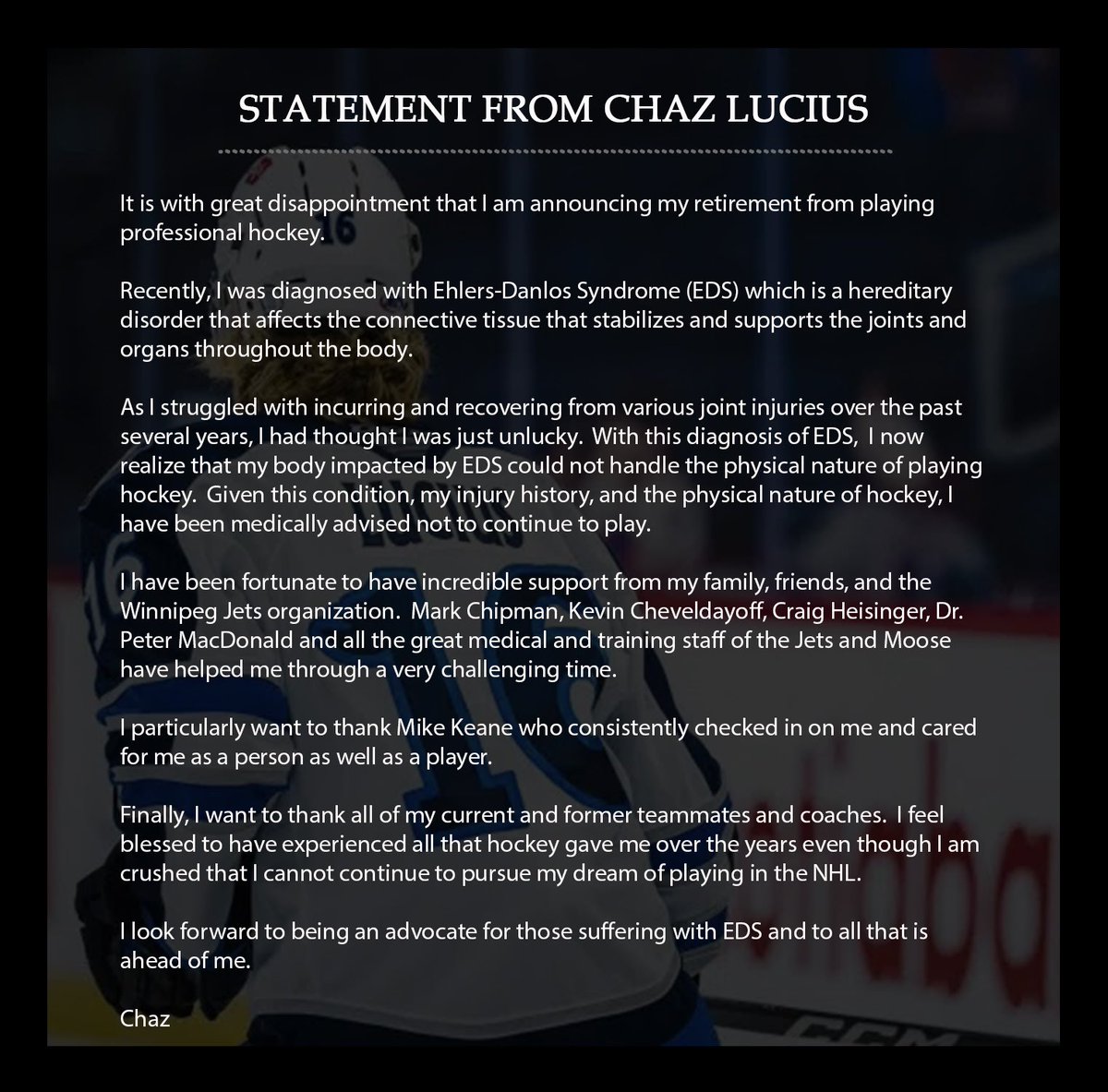 Chaz Lucius, 18th Overall Pick, Retires from Winnipeg Jets After Ehlers ...