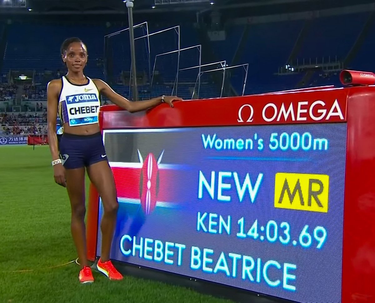 Chebet Sets Kenyan Record With 14:03.69 at Rome Diamond League, 2.5 ...