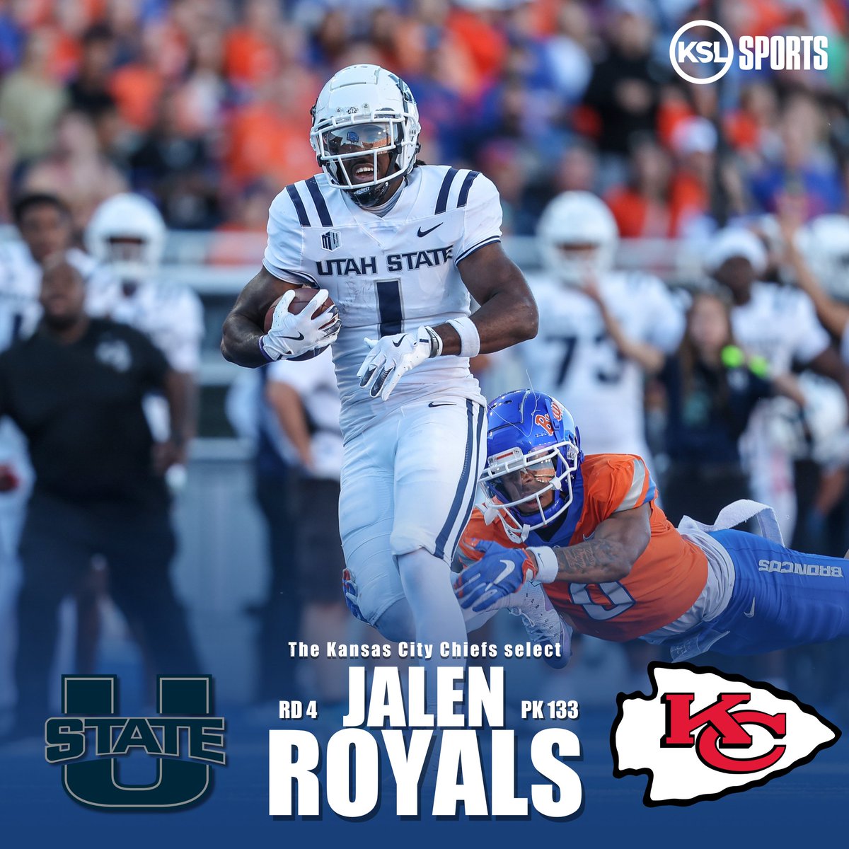 Chiefs Select Utah State WR Jalen Royals at No. 133 in 2025 NFL Draft ...