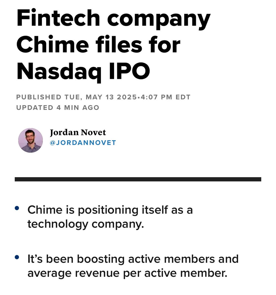 Chime Financial Files for Nasdaq IPO Under CHYM, Aims to Raise $1 Billion Amid Reopening IPO ...