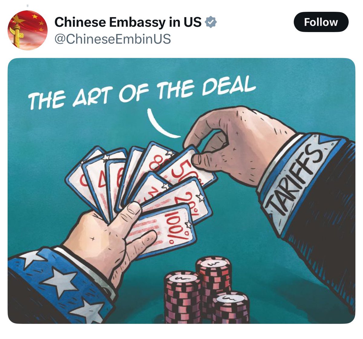 China Mocks Trump With Embassy Meme Amid Escalating US-China Tariff ...