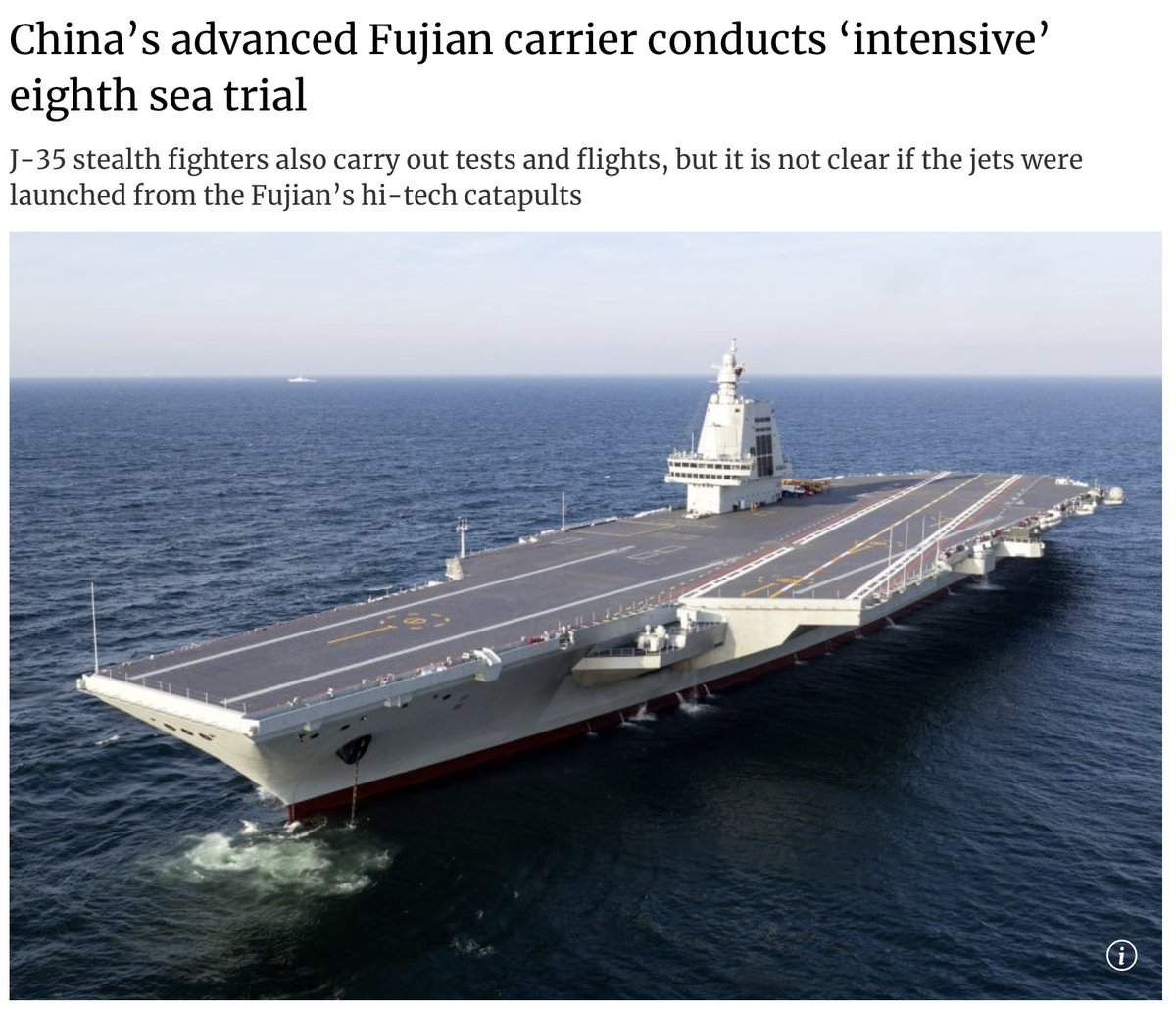 China's Fujian Carrier Tests Electromagnetic Catapult; Liaoning and ...