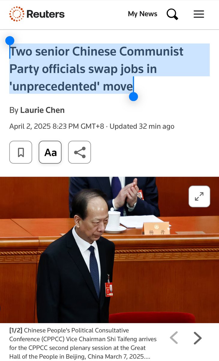 China's Shi Taifeng and Li Ganjie Swap Politburo Roles in Unprecedented ...