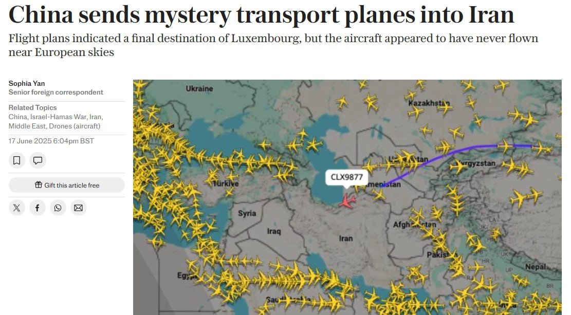 China Sends Three Cargo Jets to Iran as U.S. Deploys E-4B ‘Doomsday ...