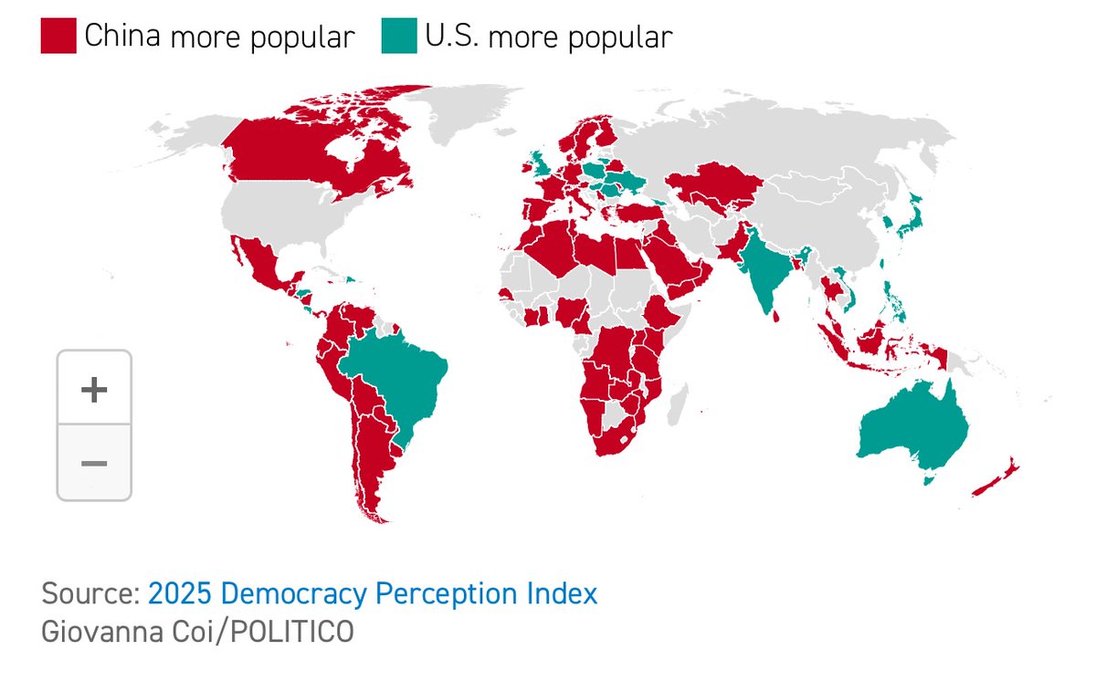 China Tops U.S. in 2025 Democracy Perception Index with +14% vs -5% Approval Amid Trump ...