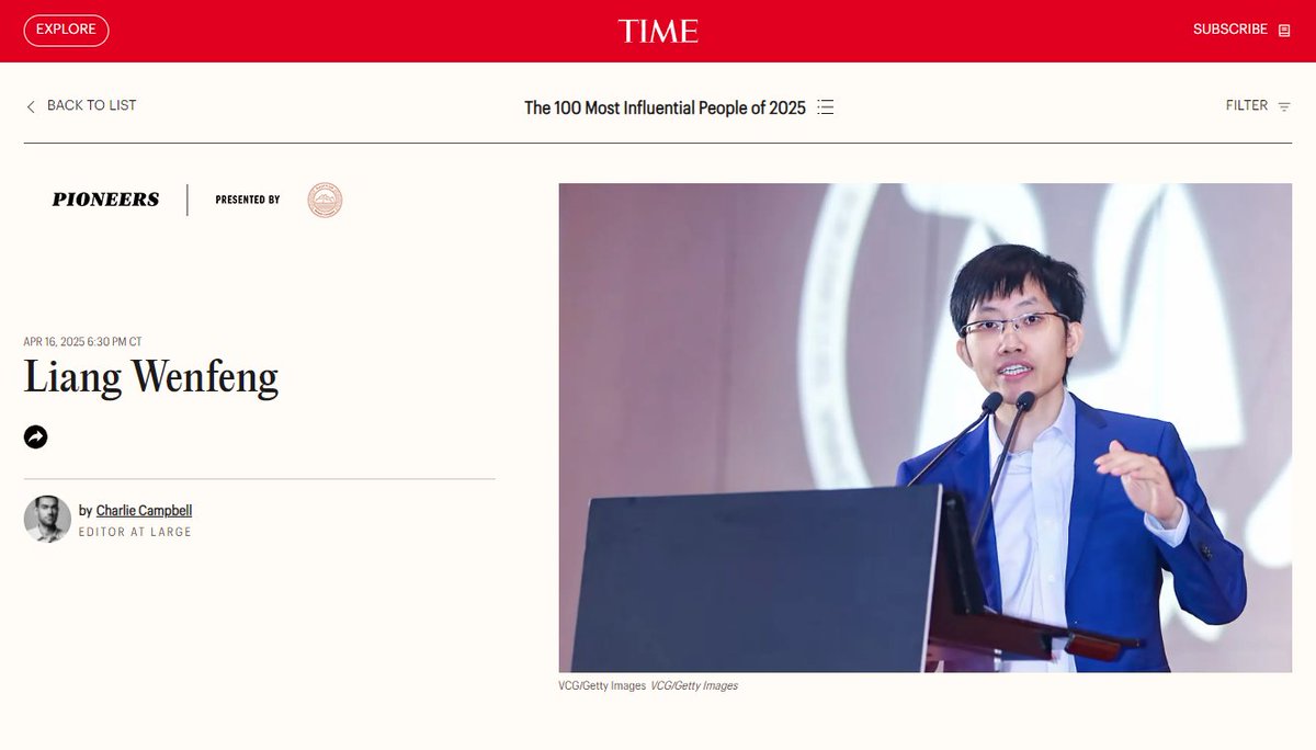 Chinese AI Startup DeepSeek Founder Liang Wenfeng Named to Time’s 100 ...