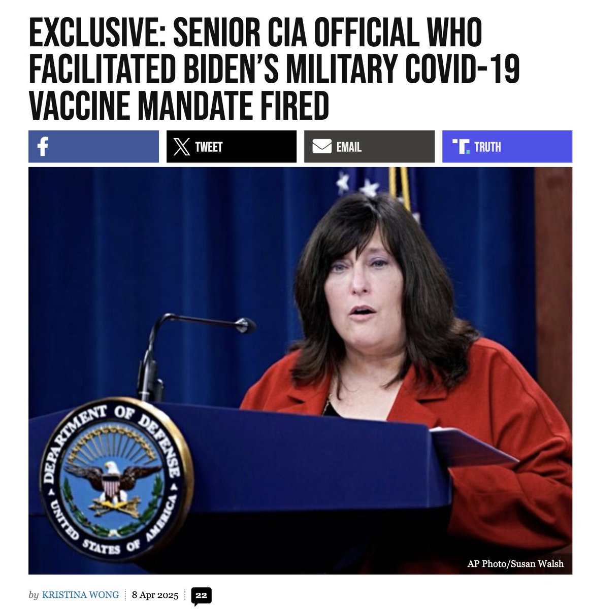 CIA Fires Terry Adirim for Role in Biden's Military Vaccine Mandate ...