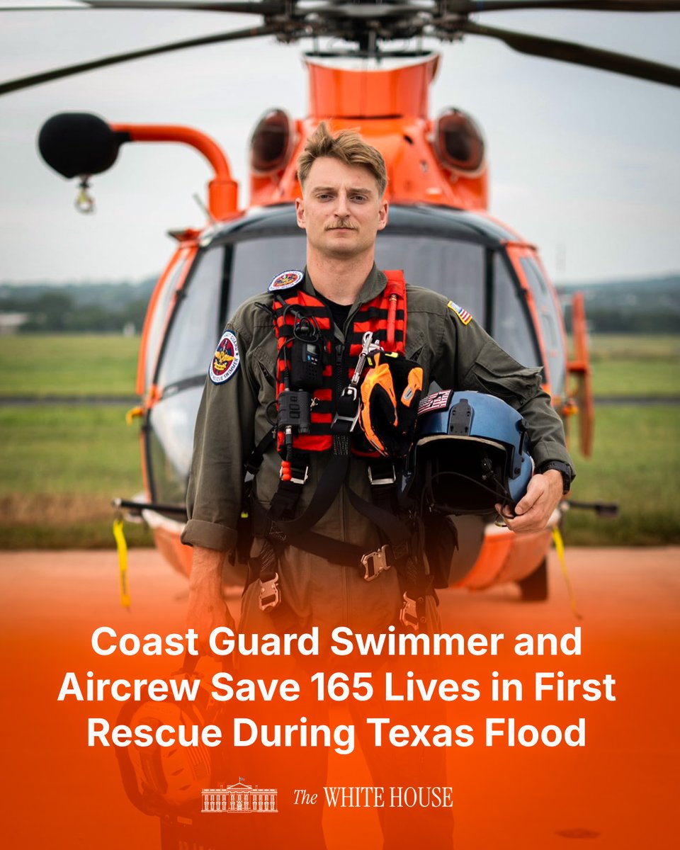 Coast Guard Rookie Saves 165 in Texas Floods, Wins White House Praise ...