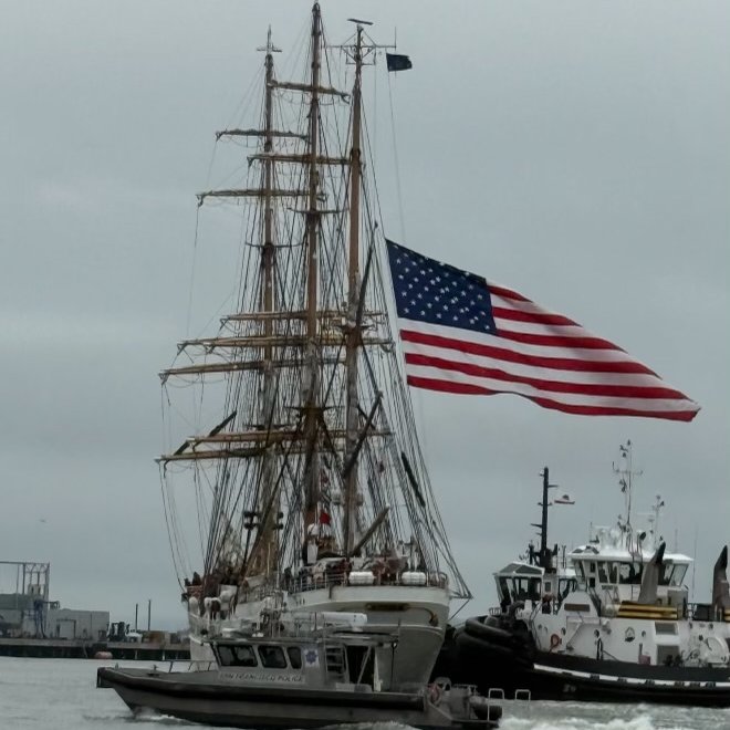 Coast Guard Tall Ship Eagle Docks in San Francisco After 16 Years | DeepNewz San Francisco