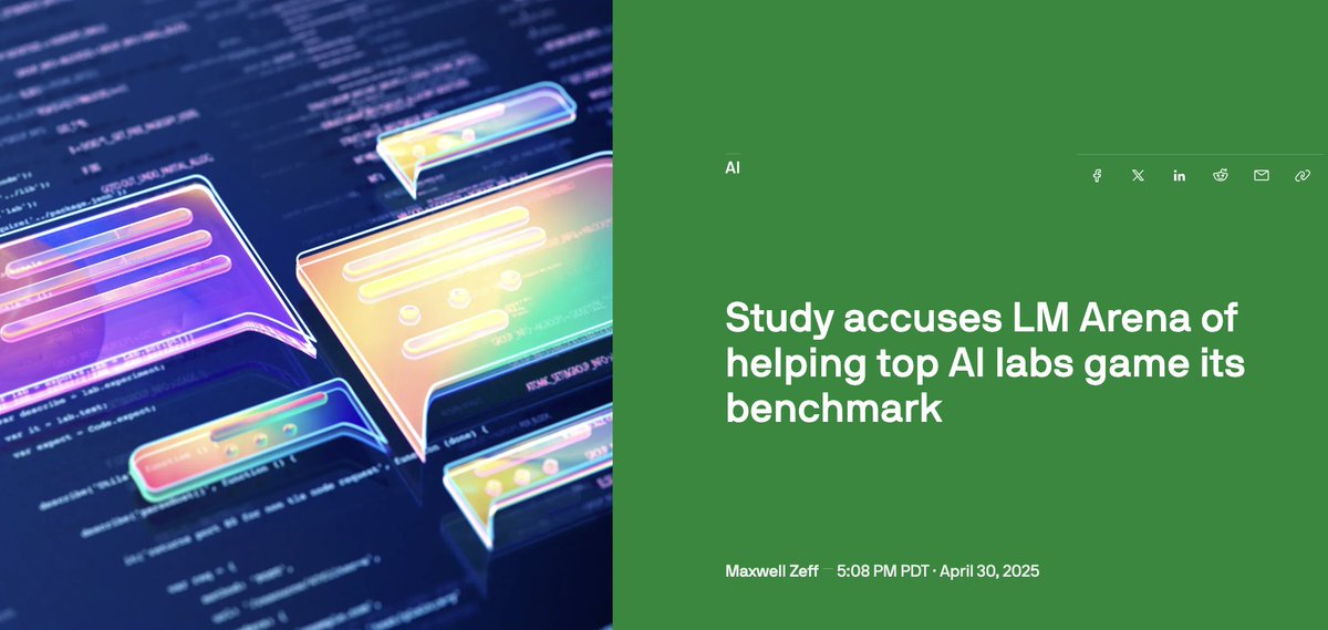 Cohere Study Alleges LM Arena Chatbot Arena Benchmark Aided Score Manipulation by Meta, Google ...
