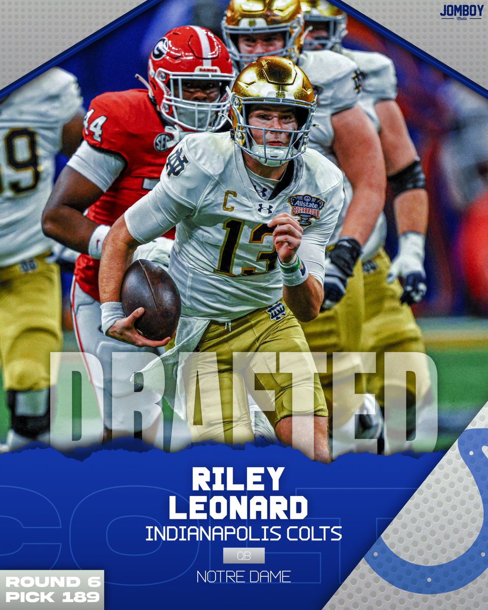 Colts Draft Notre Dame's Riley Leonard in 6th Round, 189th Pick of 2025 ...